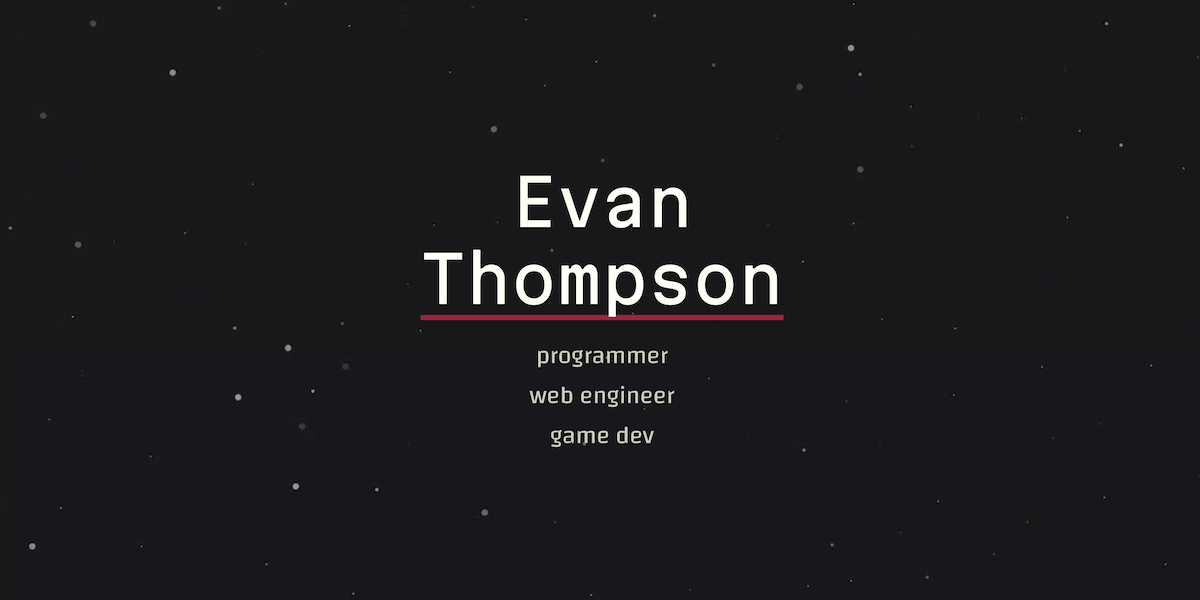 Home | Evan Thompson's Portfolio